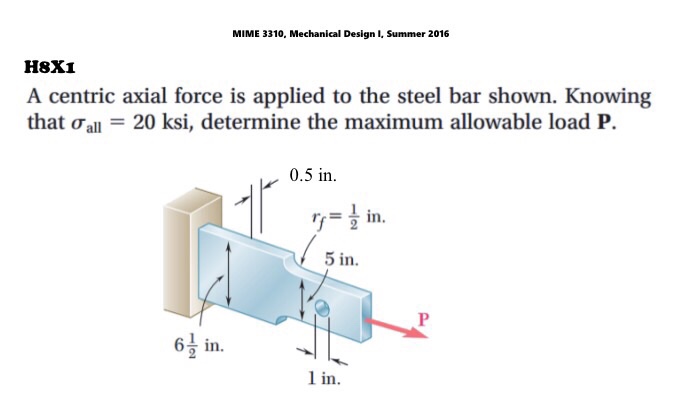 Solved A centric axial force is applied to the steel bar | Chegg.com