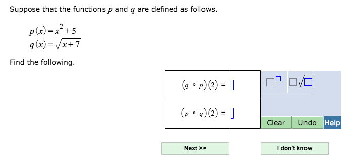 Solved Suppose that the functions p and q are defined as | Chegg.com