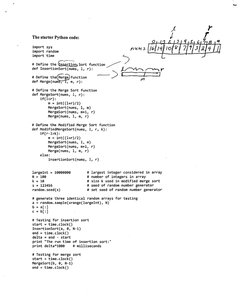 Computer Algorithms Insertion Sort on Small Arrays in | Chegg.com