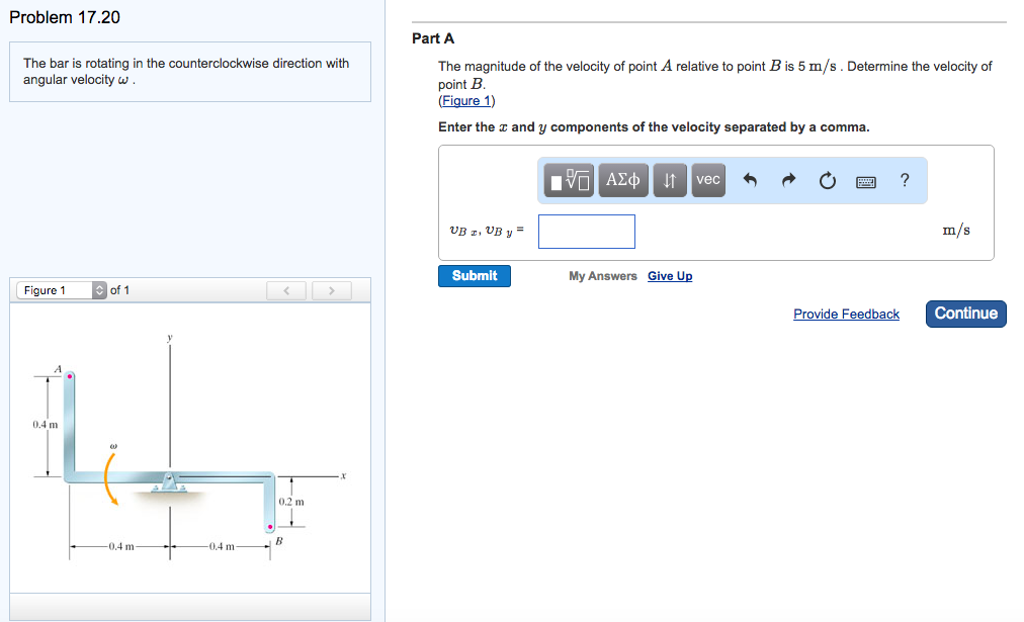Solved The bar is rotating in the counterclockwise direction | Chegg.com