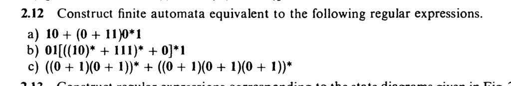 Solved 212 Construct Finite Automata Equivalent To The 