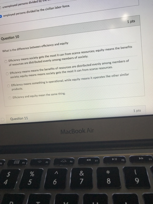 Solved What is the difference between efficiency and equity | Chegg.com