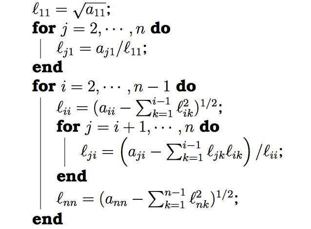 Python code: Derive the recursions for Cholesky | Chegg.com