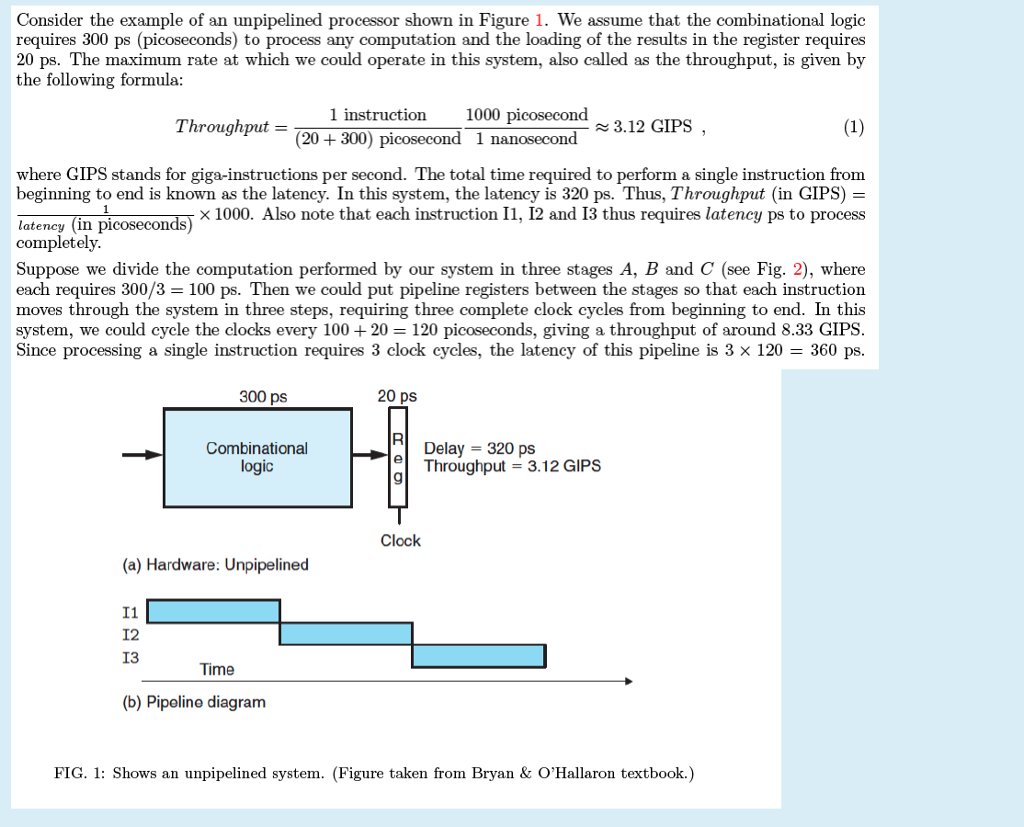 Solved Consider the example of an unpipelined processor | Chegg.com