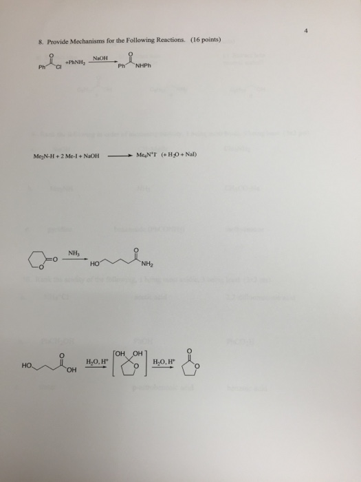 Solved Provide Mechanism for the following Reactions. | Chegg.com
