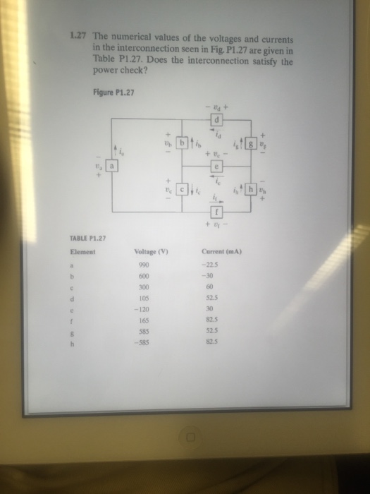 Solved The numerical values of the voltages and currents in | Chegg.com