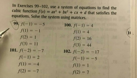 Solved In Exercises 99-102, use a system of equations to | Chegg.com