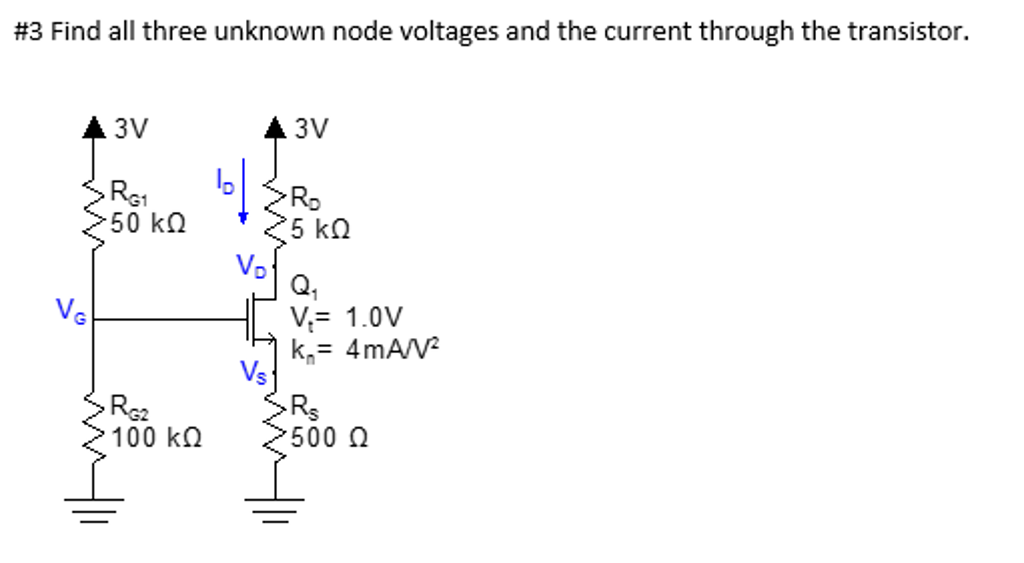 Solved Find all three unknown node voltages and the current | Chegg.com