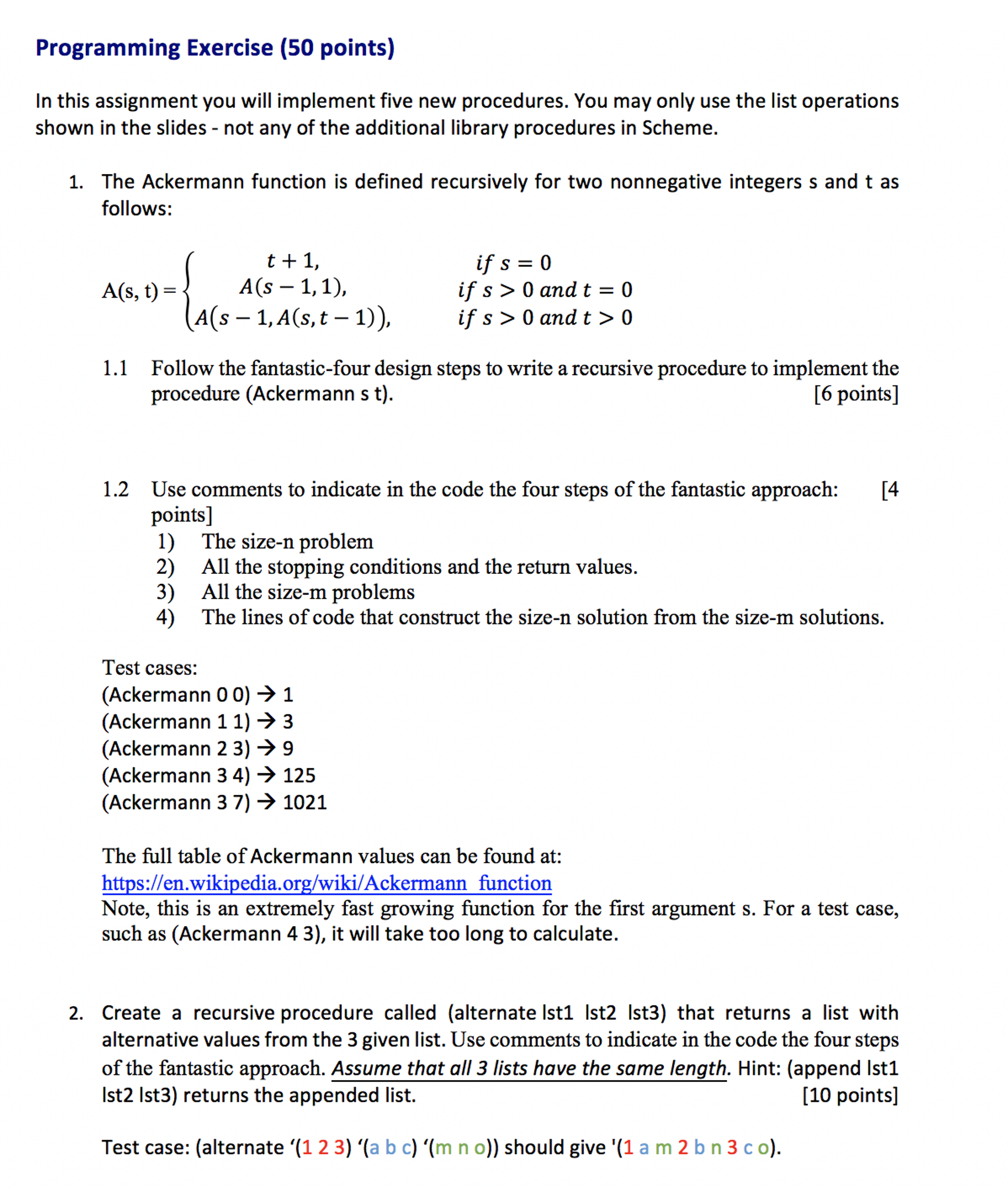 Scheme Programming Assignment Please Answer The