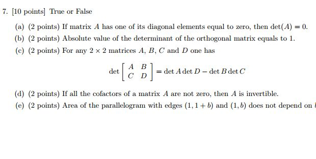Solved If matrix A has one of its diagonal elements equal to | Chegg.com