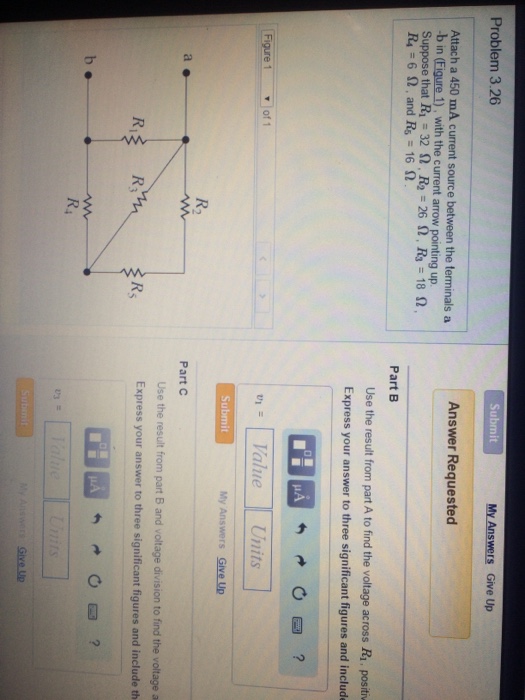 Solved Attach a 450 mA current source between the terminals | Chegg.com