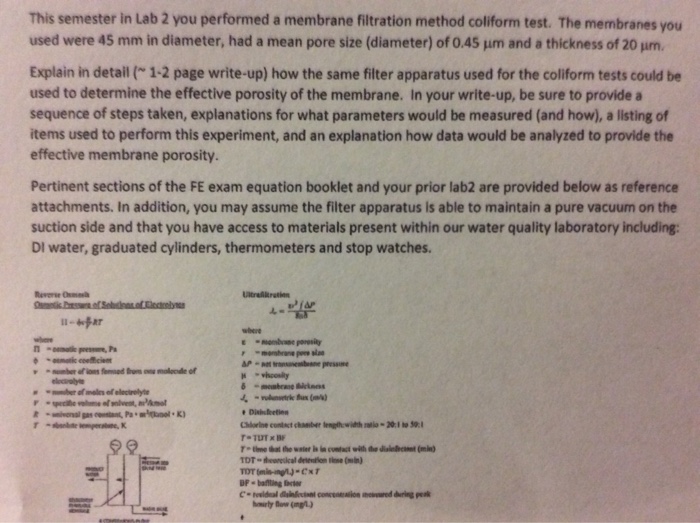 This semester in lab 2 you performed a membrane | Chegg.com
