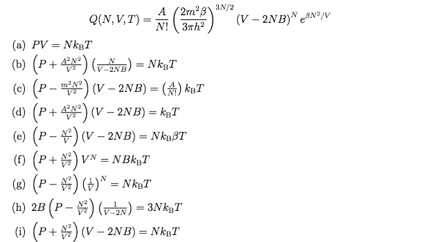 Solved You are given the following partition function for a | Chegg.com