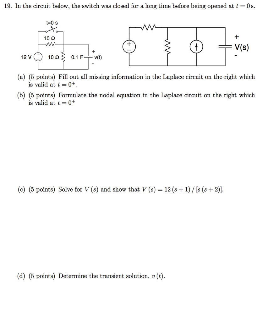 Solved In the circuit below, the switch was closed for a | Chegg.com
