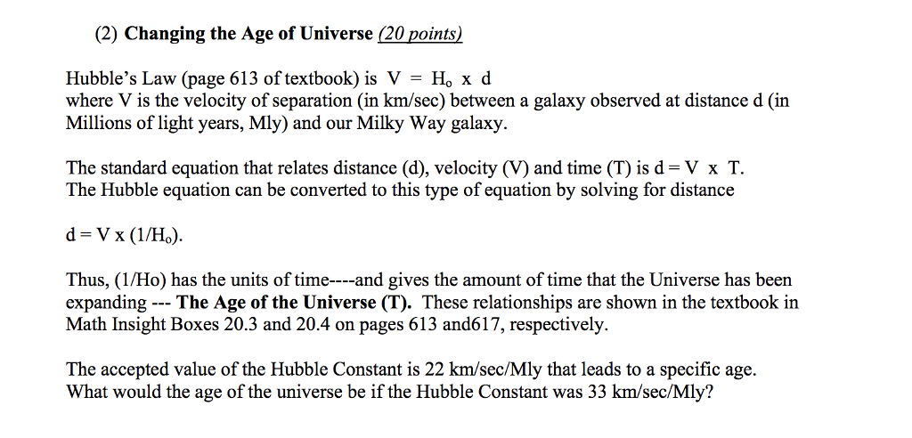 Hubbles Law Equation