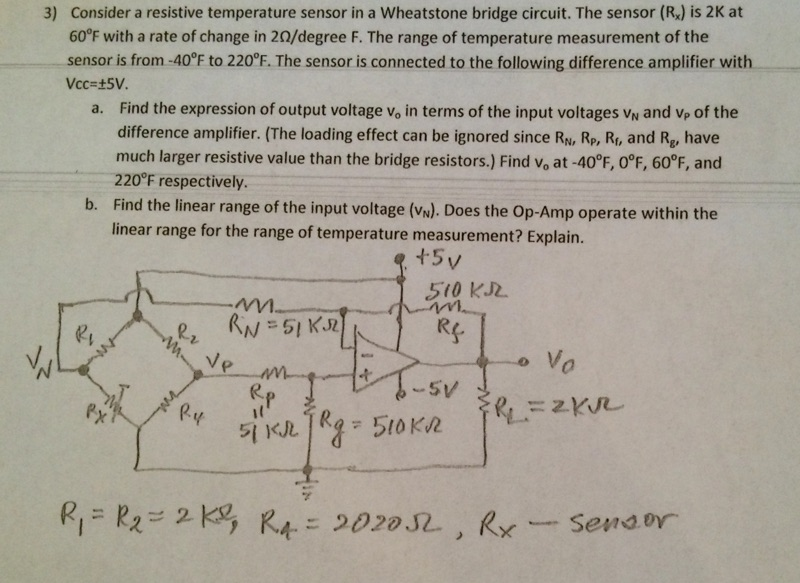 Solved 3) Consider a resistive temperature sensor in a | Chegg.com
