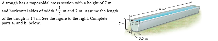 Solved A trough has a trapezoidal cross section with a | Chegg.com