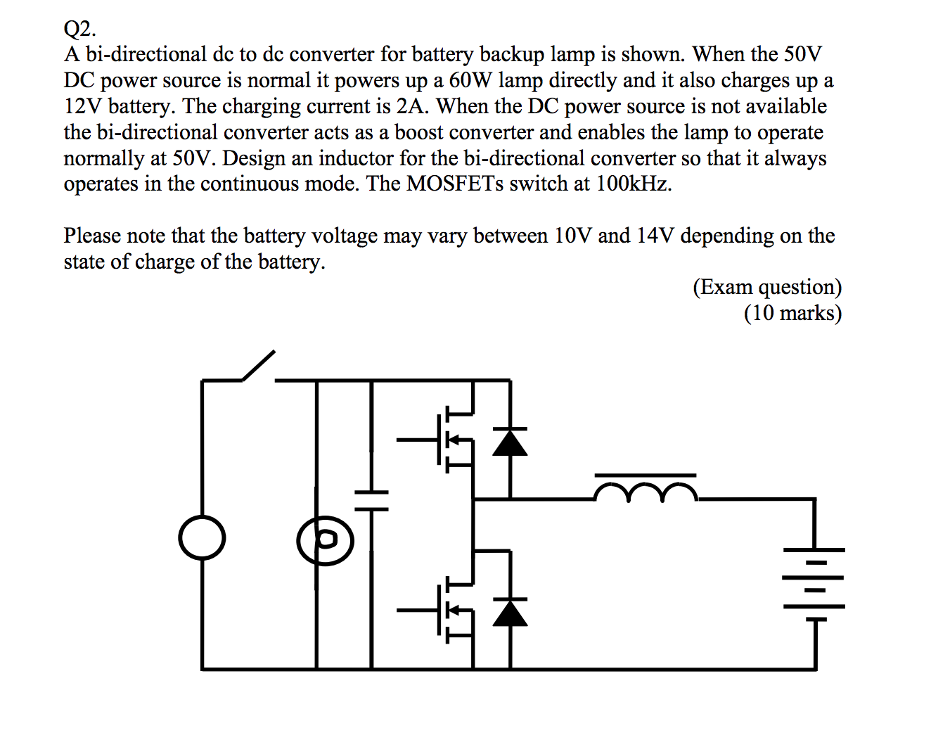 Solved A bi-directional dc to dc converter for battery | Chegg.com