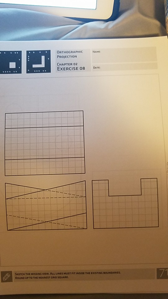 Solved ORTHOGRAPHIC PROJECTION CHAPTER 02 EXERCISE 08 DATE | Chegg.com