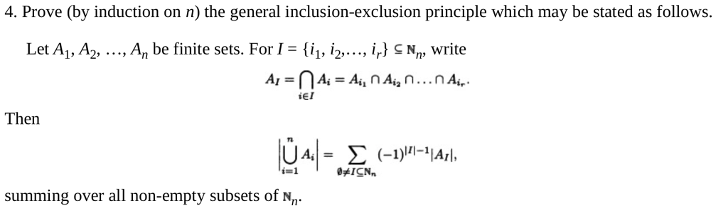 Solved 4 Prove By Induction On N The General