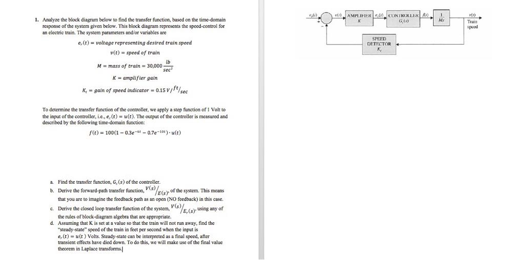 Solved Analyze the block diagram below to find the transfer | Chegg.com