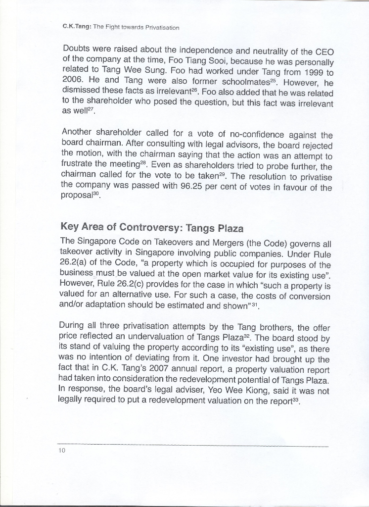 Solved ?.?. Tang: The Fight towards Privatisation Case | Chegg.com