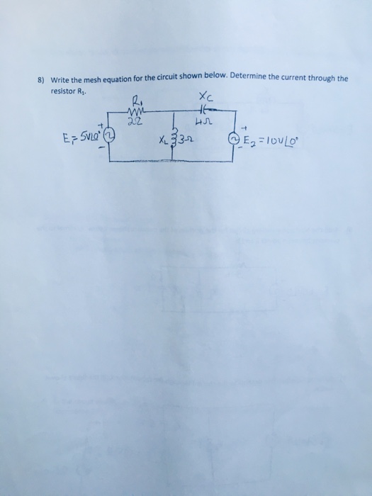 Solved Write the mesh equation for the circuit shown below. | Chegg.com