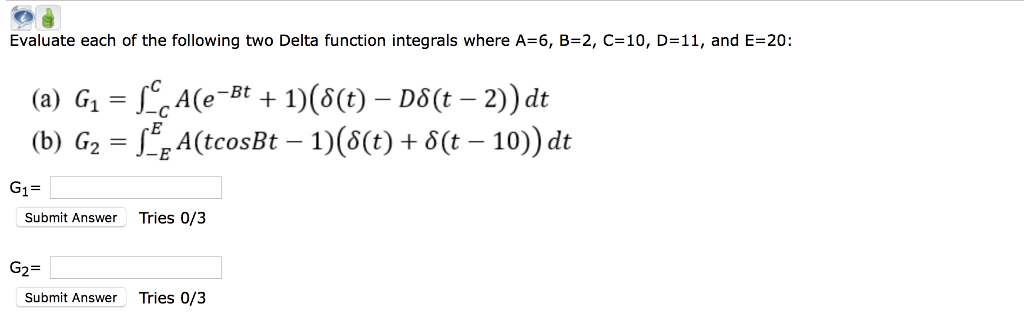 Solved Evaluate each of the following two Delta function | Chegg.com