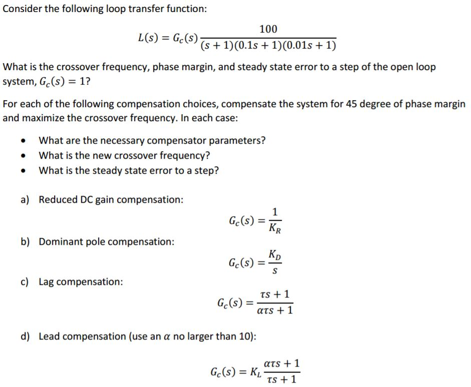 Solved Phase lead/lag parameter help. I need help on this | Chegg.com