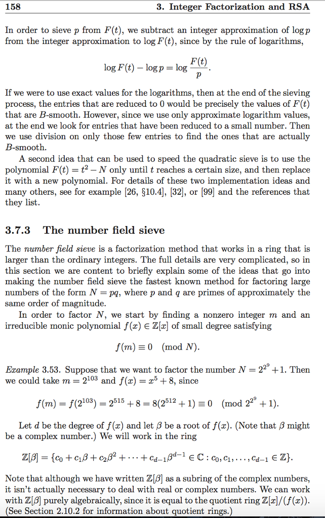 Solved 3.7. Smooth numbers and sieves 155 2 35 34 103 70 179 | Chegg.com