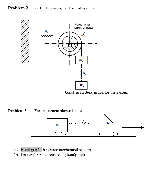 Solved Problem 2 For the following mechanical system Puley. | Chegg.com