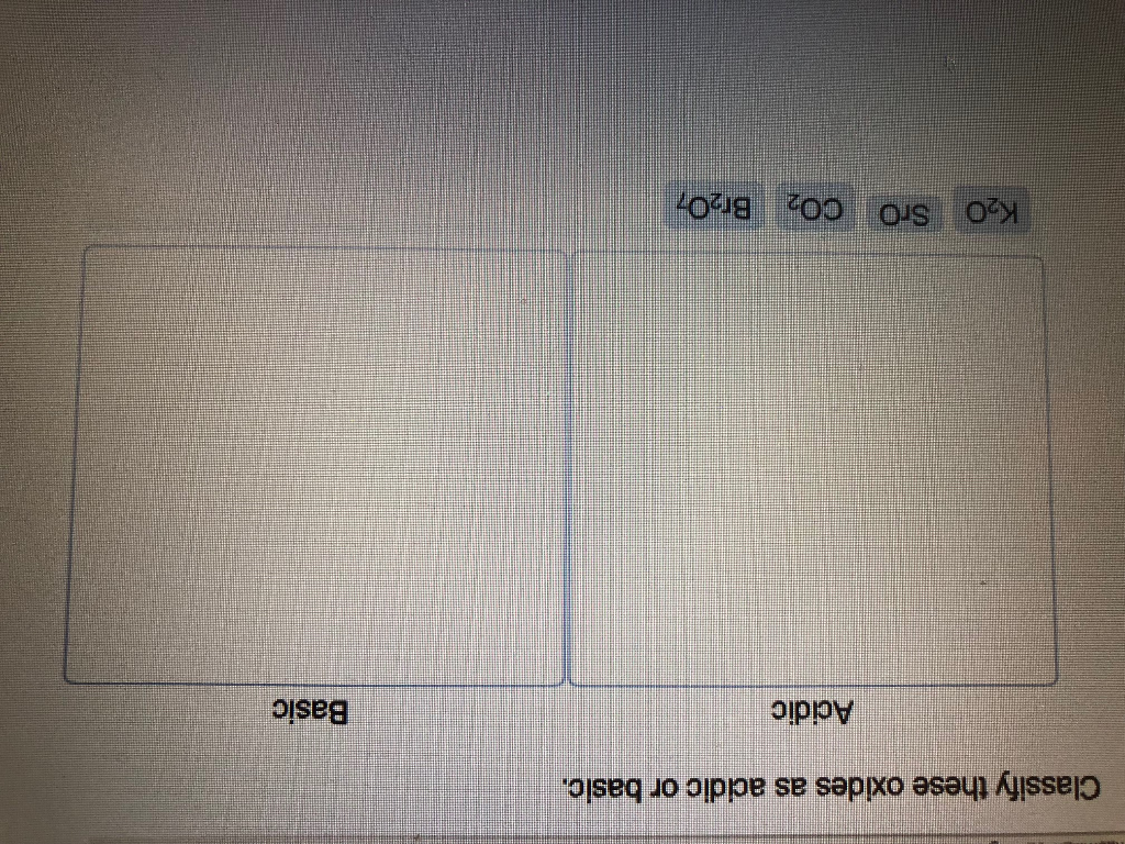 Solved Classify these oxides as acidic or basic. Acidic | Chegg.com