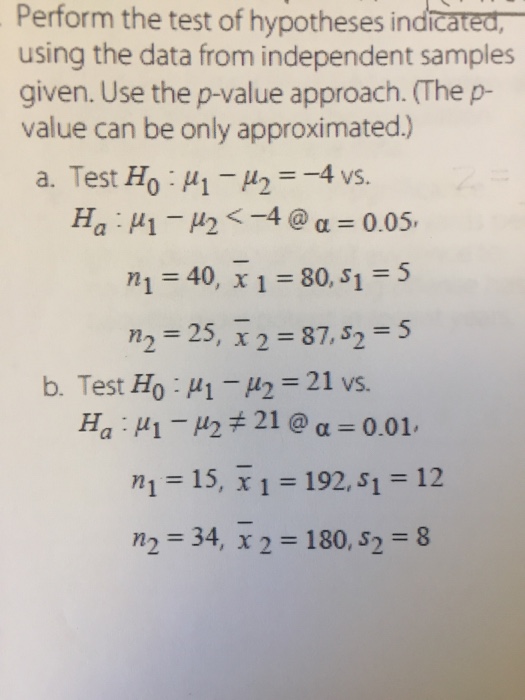 Solved Perform the test of hypotheses indicated, using the | Chegg.com