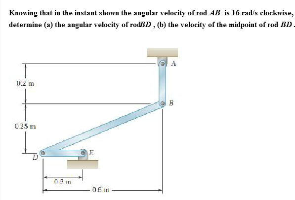 Solved Knowing that in the instant shown the angular | Chegg.com