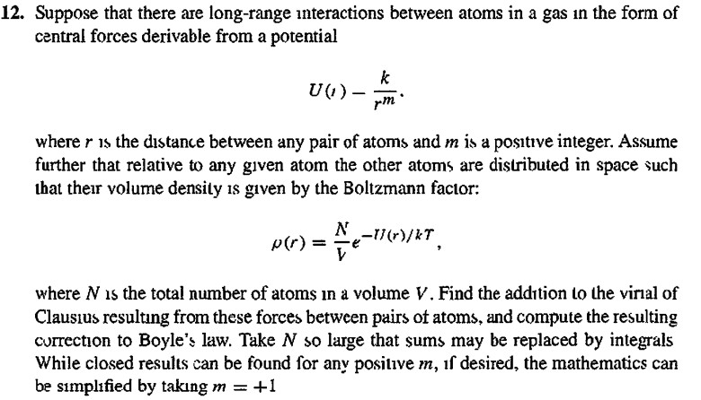 12 Suppose That There Are Long Range Interactions