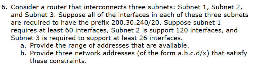 Solved Consider A Router That Interconnects Three Subnets