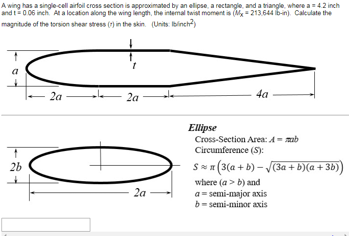 Solved A wing has a single-cell airfoil cross section is | Chegg.com