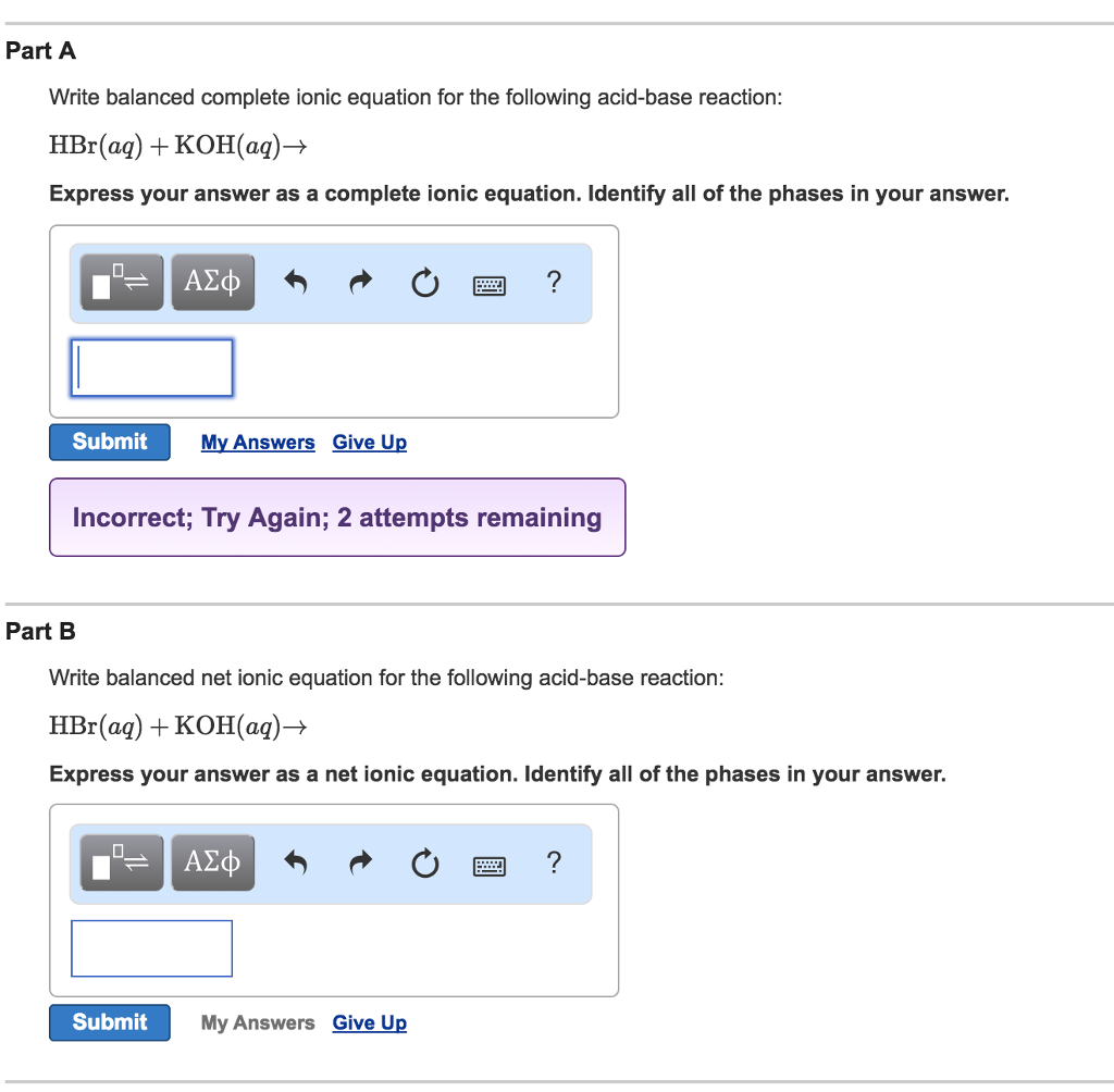 Solved Part A Write balanced complete ionic equation for the | Chegg.com