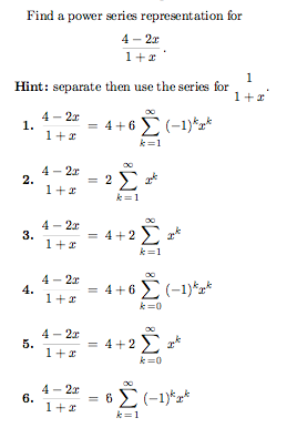 Solved Find a power series representation for 4 - 2x/1 + x. | Chegg.com