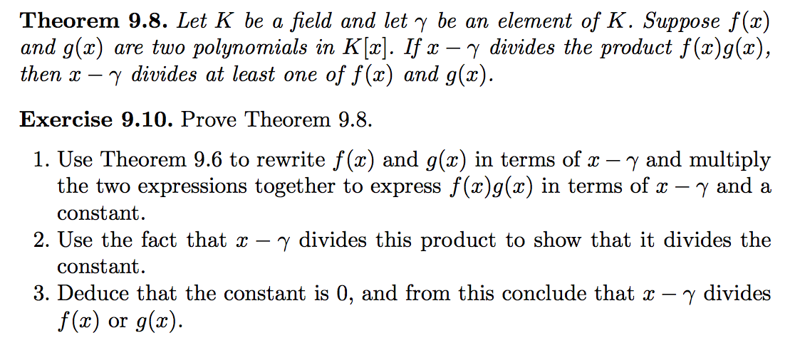 Solved PROVE THEOREM 9.8 USING THEOREM 9.6 | Chegg.com