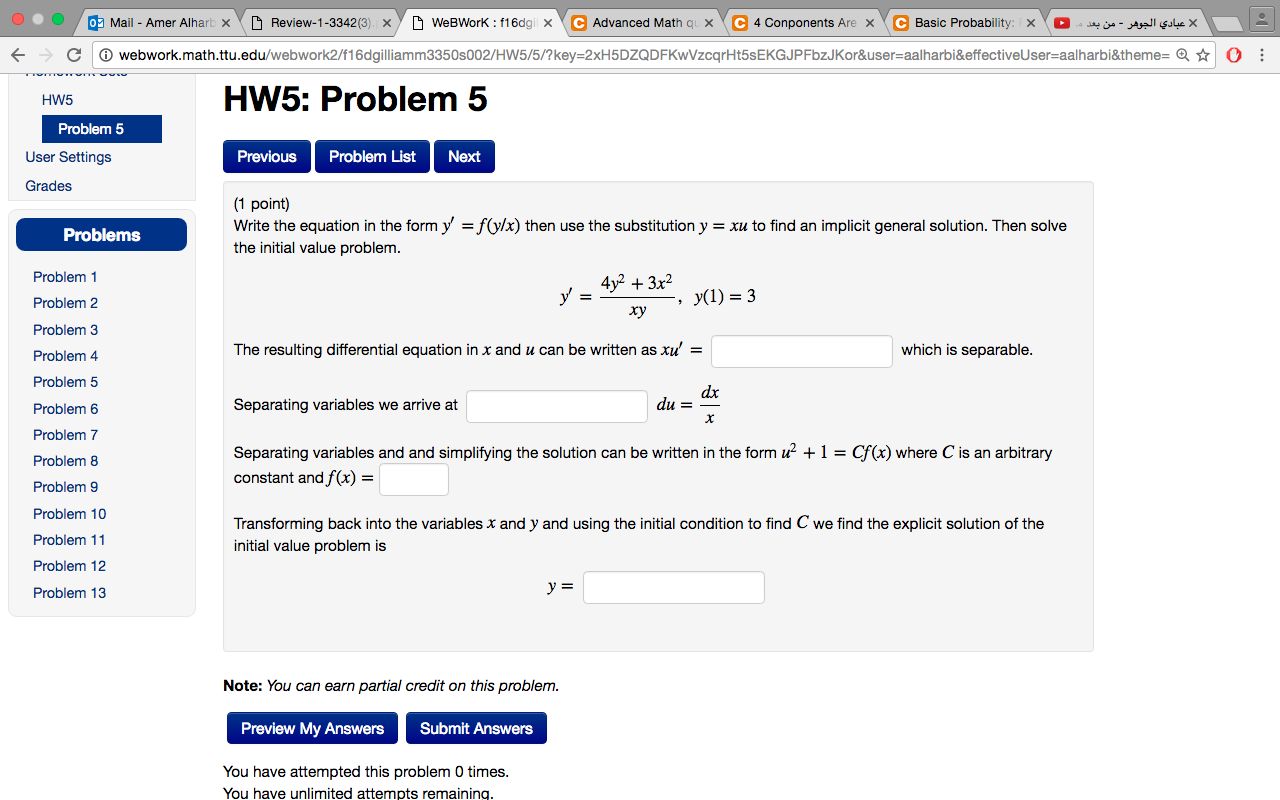 Solved Write The Equation In The Form Y F Y X Then Use