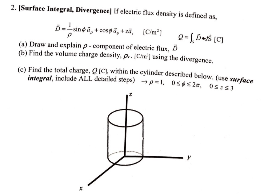 Solved 2. ISurface Integral, Divergence] If electric flux | Chegg.com