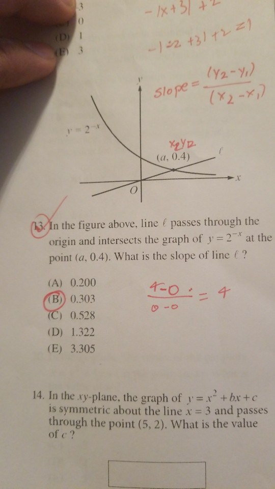 (Solved) - In the figure above, line passes through the origin and intersects... (1 Answer ...