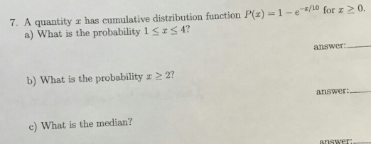 Solved A quantity x has cumulative distribution function | Chegg.com