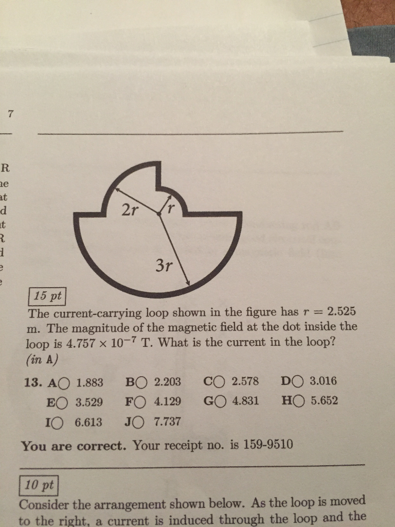 Solved The current-carrying loop shown in the figure has r = | Chegg.com