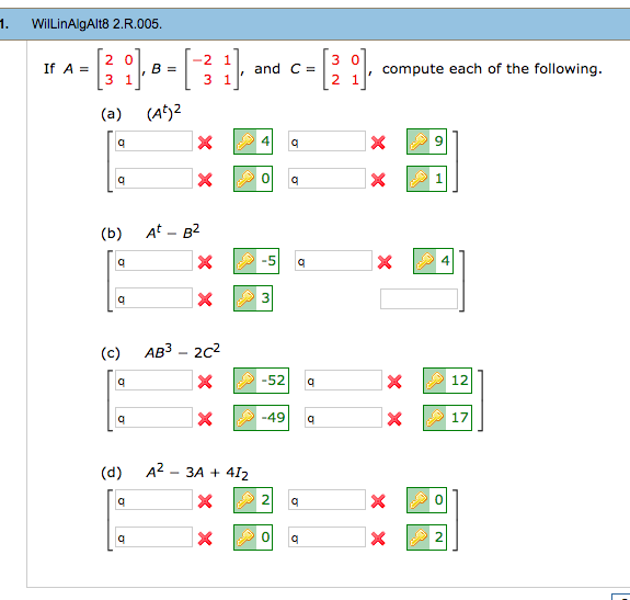 Solved 6. /6 points WilLinAlgAlt8 2.R.001 Let A =| 1 1 -1 3 | Chegg.com
