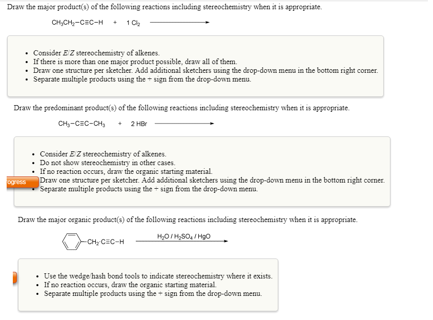 Solved Draw the predominant product(s) of the following | Chegg.com