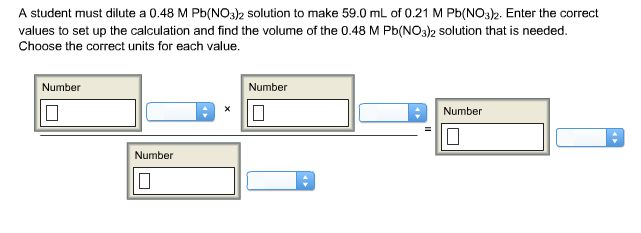 Solved A student must dilute a 0.48 M Pb(NO3)2 solution to | Chegg.com