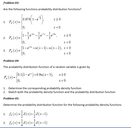Solved Are the following functions probability distribution | Chegg.com