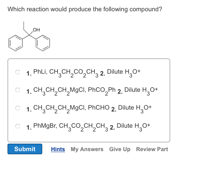 Solved Which reaction would produce the following compound? | Chegg.com